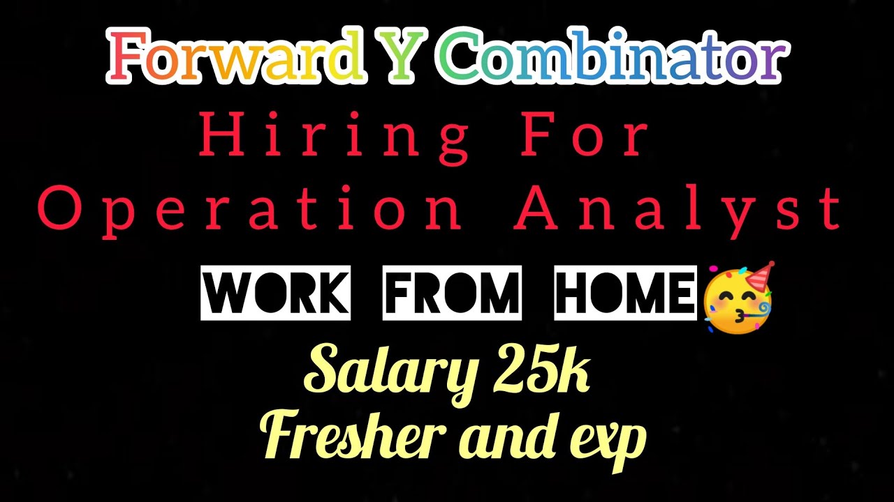 Forward Y Combinator hiring for Operation Analyst #tamil #shorts #job #workfromhome #freshers # ...