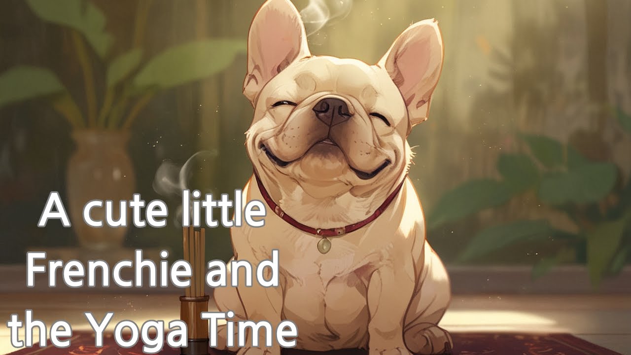 Calming Yoga time with cute Frenchie - YouTube