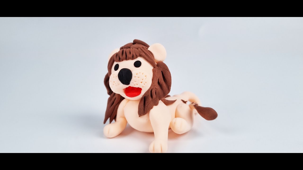 How to make clay lion easy ️ How to make lion with clay 😊 polymer clay ...