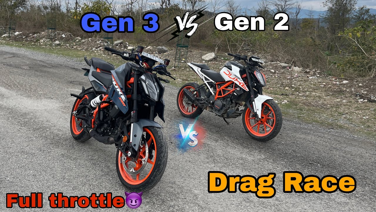 KTM Duke 390 Gen 3 vs KTM Duke 390 Gen 2 || Drag Race😍 || Full throttle ...