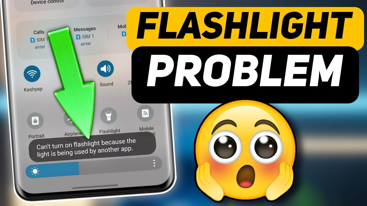 can't turn on flashlight because the light is being used by another app, flashlight trun on ...