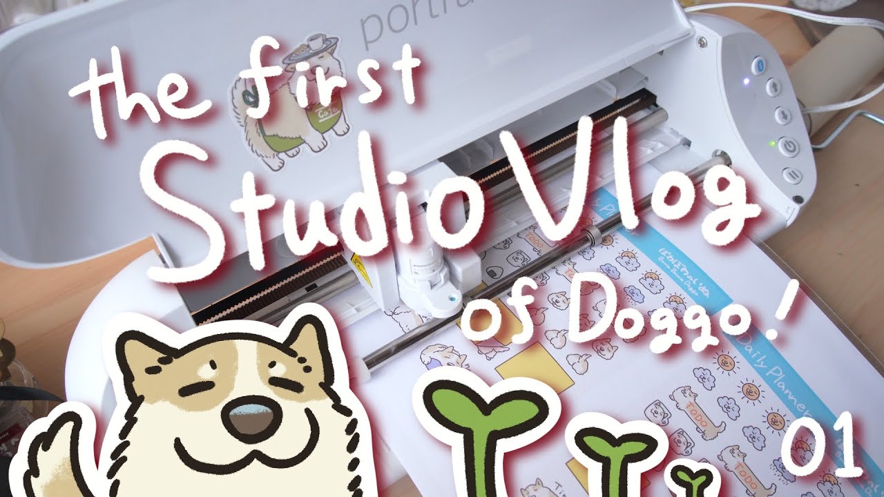 🦊Doggo Studio Vlog!: making stickers, printing, sketching, feed my pets ...