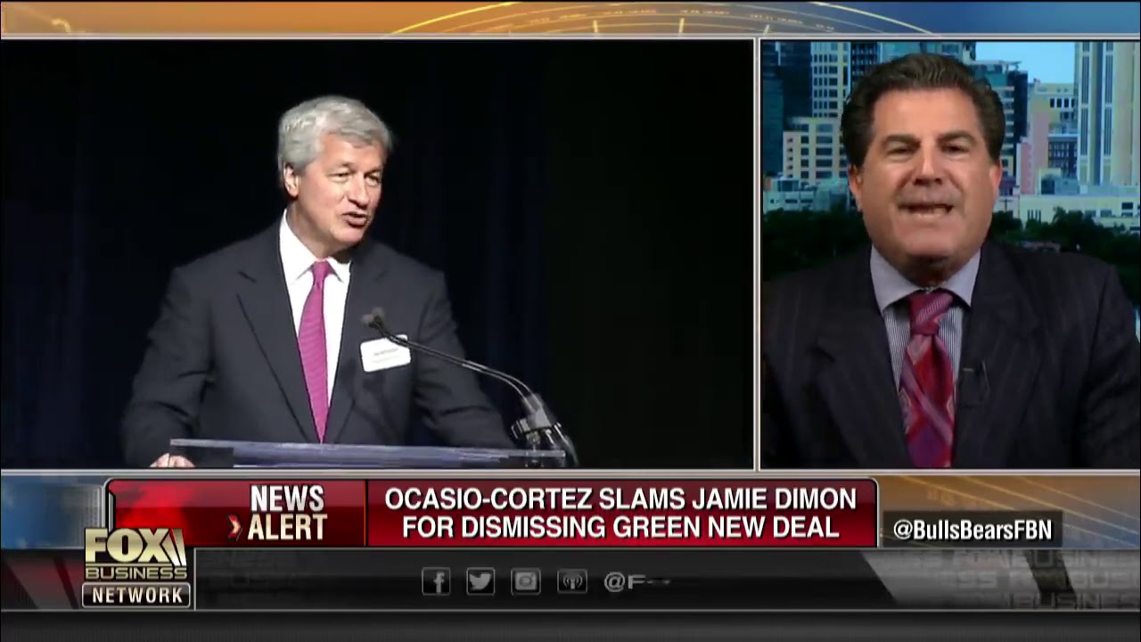 Ocasio-Cortez slams Jamie Dimon for dismissing her Green New Deal - YouTube