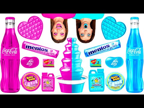 Pembe Gıda vs Mavi Gıda Meydan Okumak | Lezzetli Mutfak Hack'ler