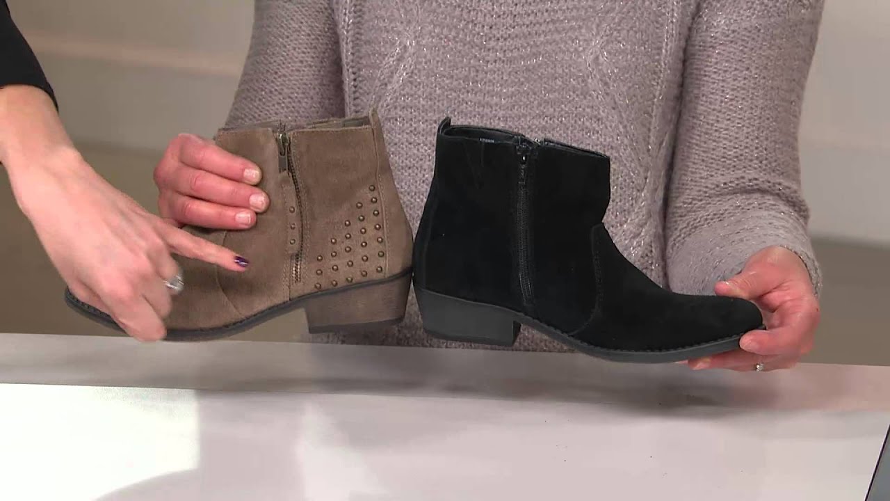 White Mountain Suede Ankle Boots w/ Stud Detail - Jackie with Courtney ...