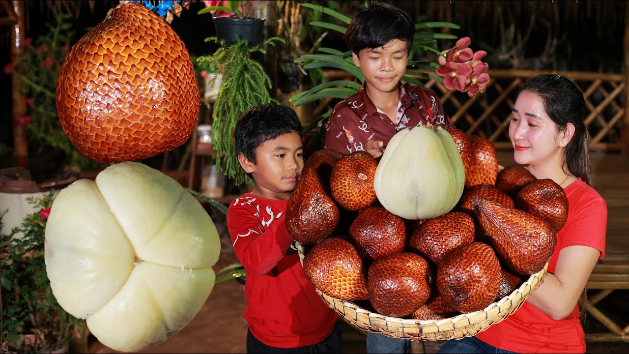 Bring sweet snake fruit home | Extreme crunchy snake fruit cook | Sros ...