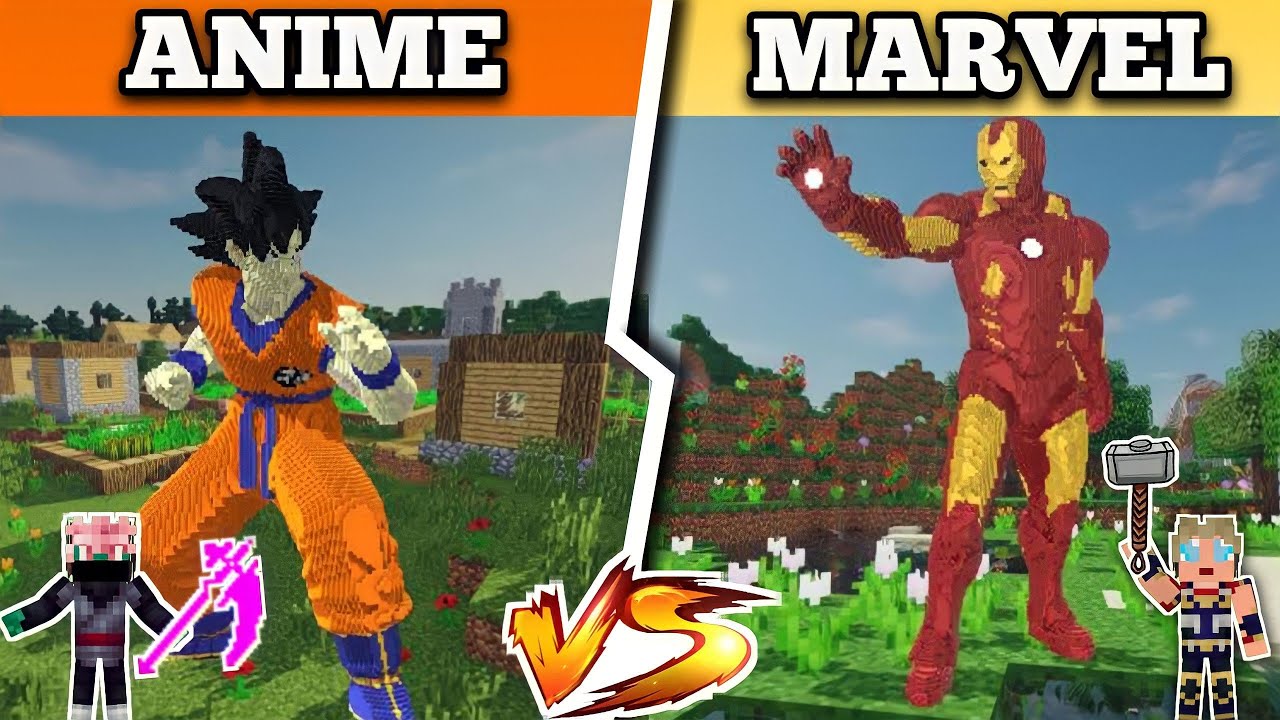 Anime VS Marvels Minecraft build battle - YouTube