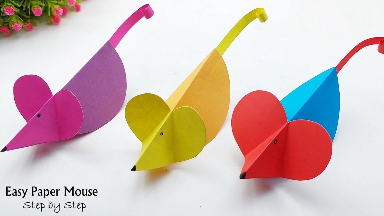 How to Make Paper Mouse Easy | DIY Paper Toy Making | Easy Paper Crafts ...