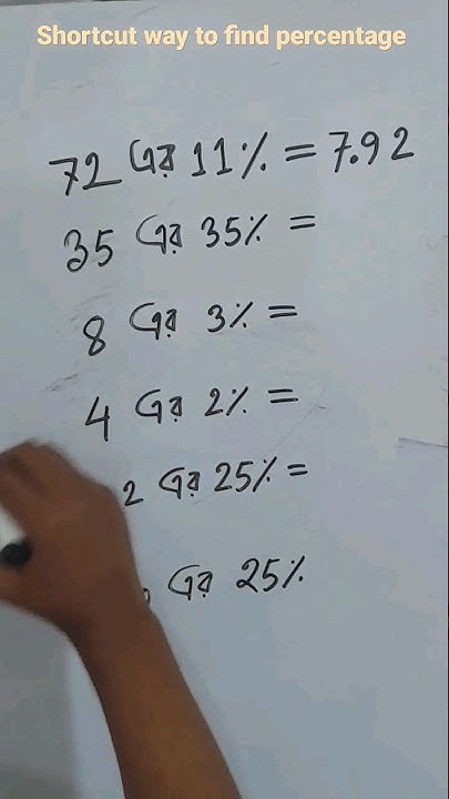Easy way to find percentage শতকরা মান বের করার সহজ পদ্ধতি #shorts #math ...