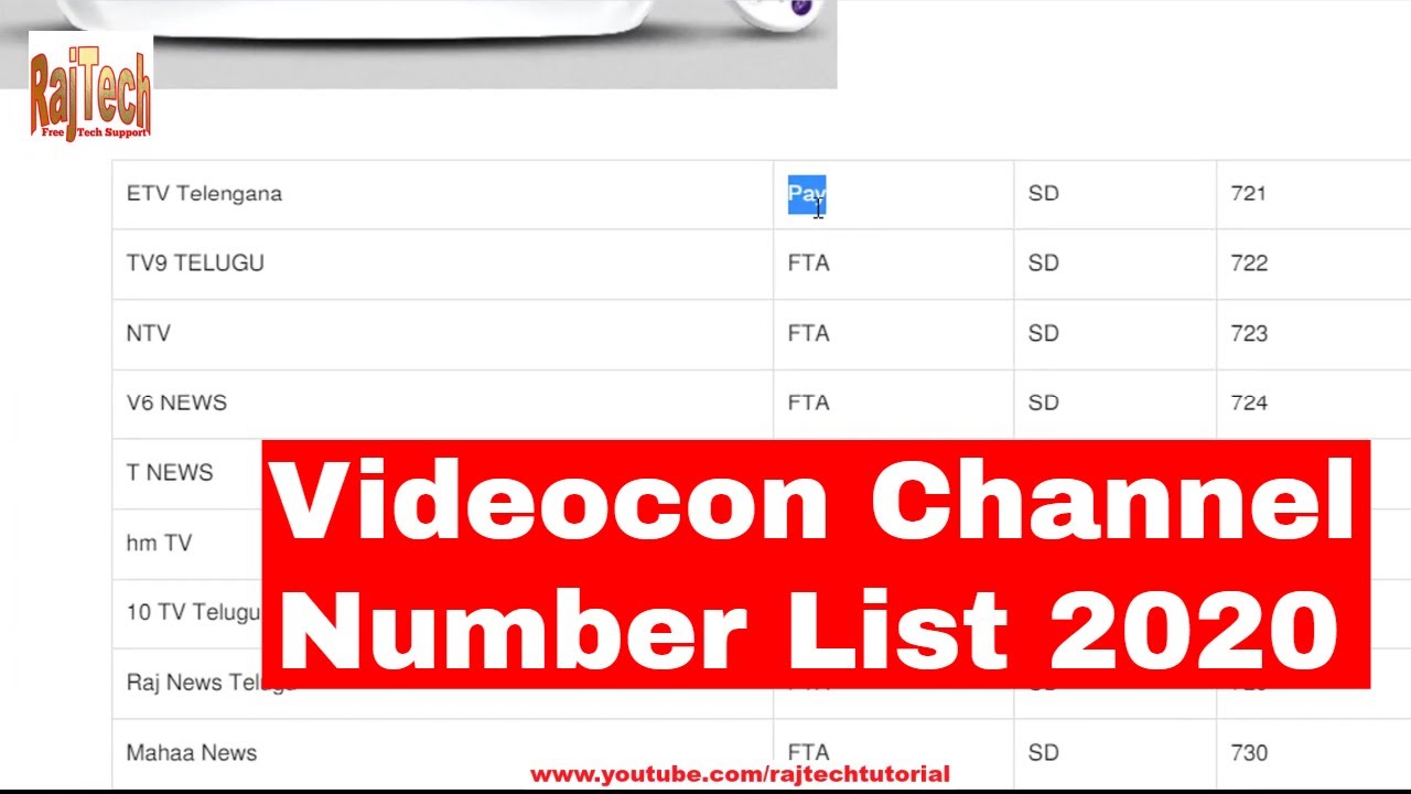 Videocon Channel List 2020 | Videocon Channel List Pdf Download - YouTube