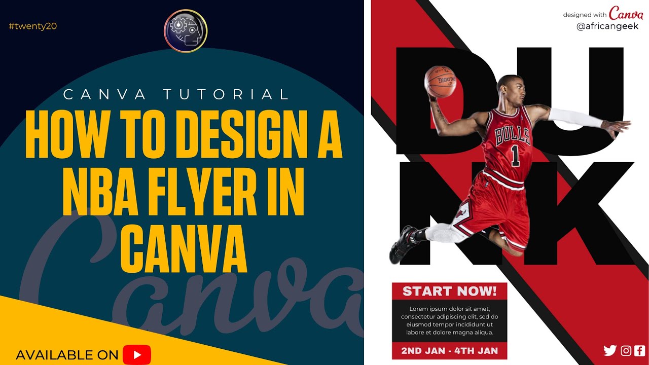 Canva tutorial for beginners - How to design a NBA Flyer in Canva - YouTube