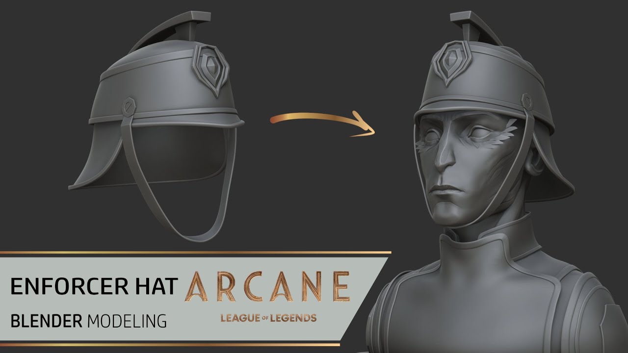 ENFORCER HAT from ARCANE - Blender 3D Modeling - YouTube