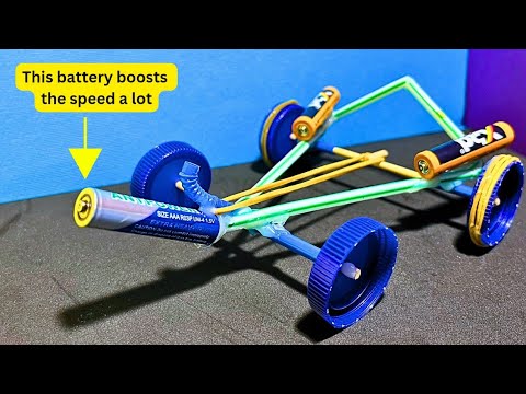 How to make a high-speed toy car, it uses batteries to boosts speed ...
