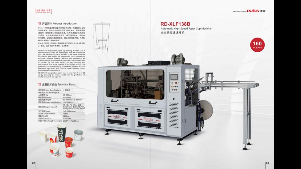 RUIDA 160pcs/min high speed paper cup machine,long term running life ...