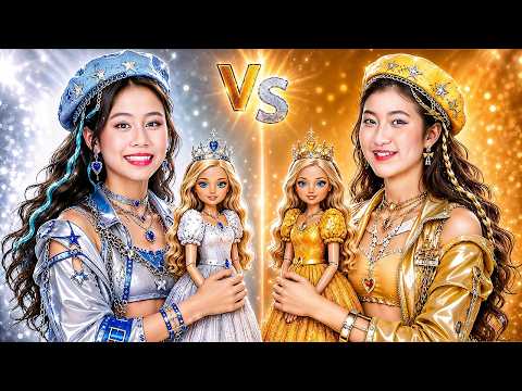 Gold Girl Vs Silver Girl At Barbie Doll Makeover Challenge!