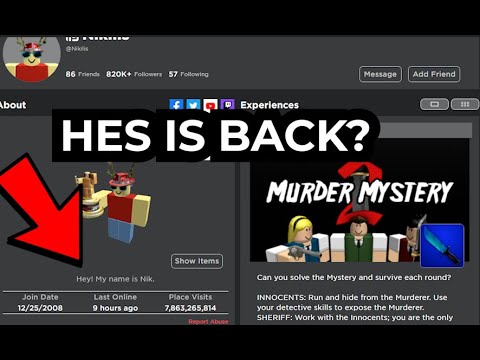 When will nik come back to mm2? - YouTube