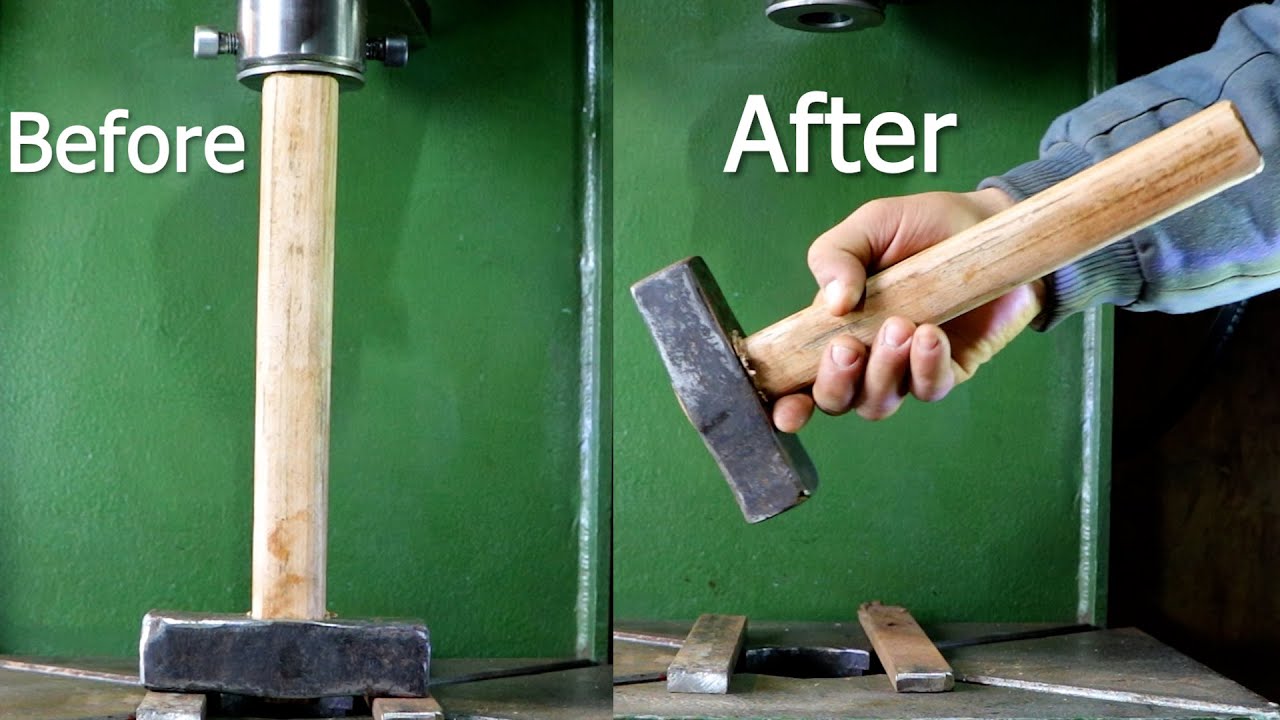 How to Assemble a Hammer with a Hydraulic Press! - YouTube