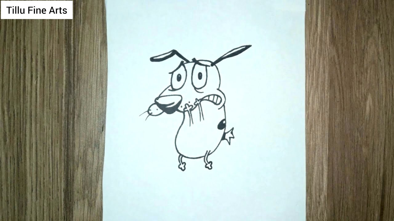 How to draw courage the cowardly dog | cartoon character drawing. - YouTube