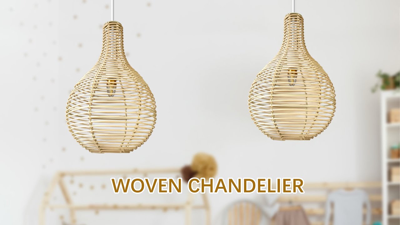Rattan Weaving,Modern style rattan ceiling light. Original wood ...