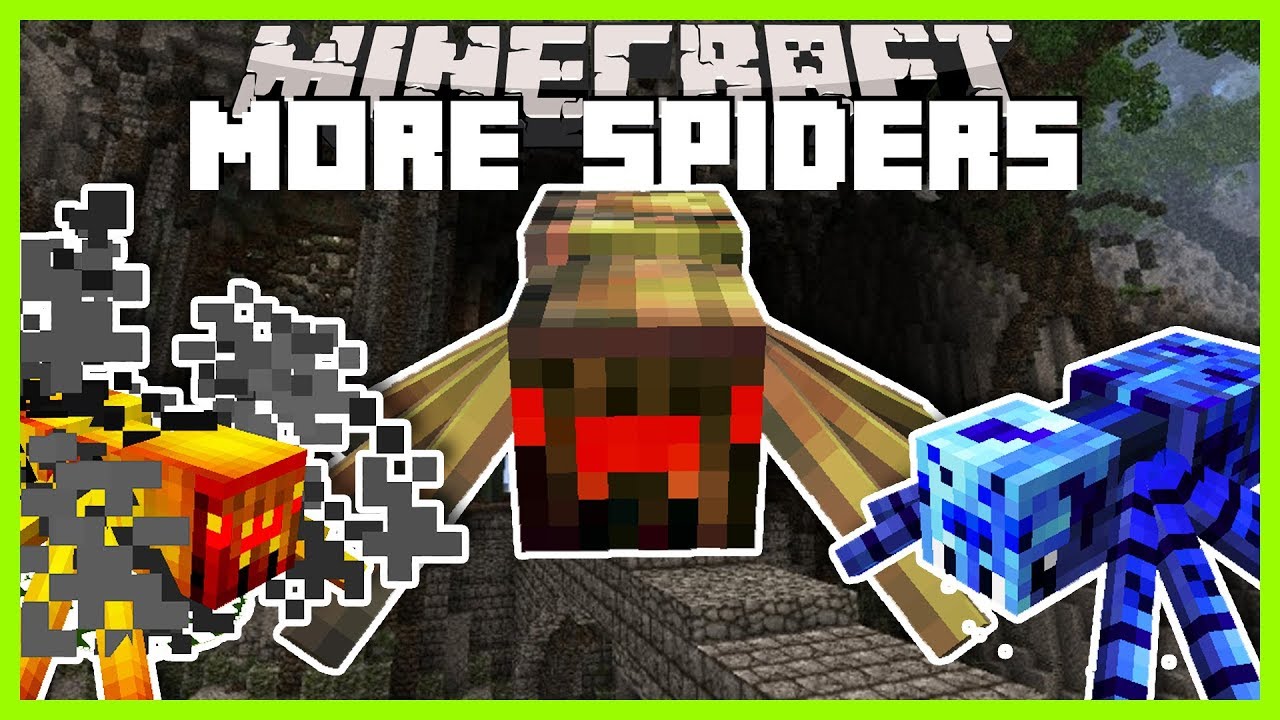 Minecraft - MORE SPIDERS MOD (FIGHT NEW SPIDERS IN EVERY CORNER OF ...