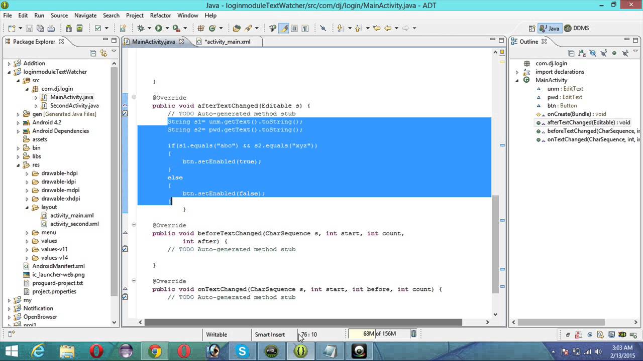 Android Application Development using textwatcher - YouTube
