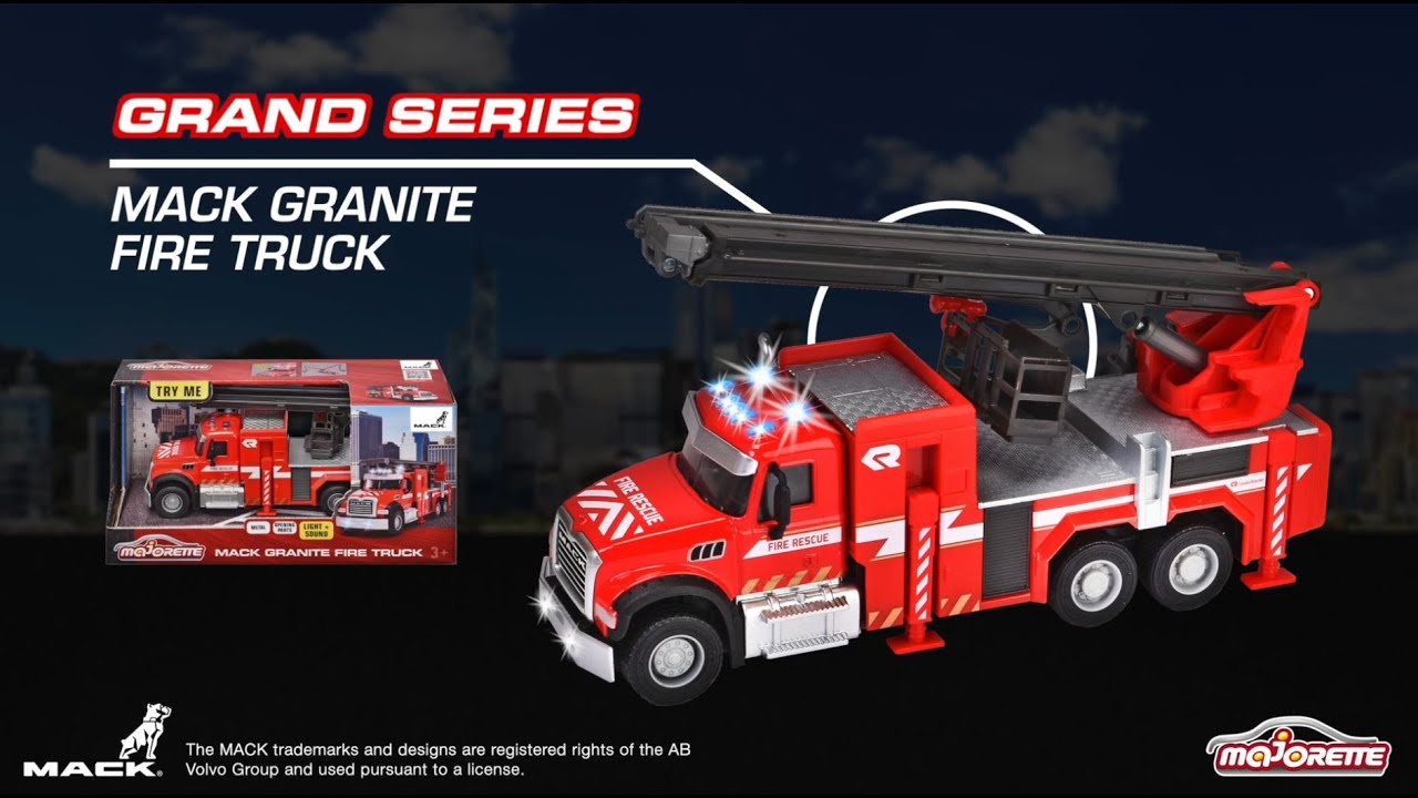 Majorette Grand Series - Mack Granite Fire Truck - YouTube