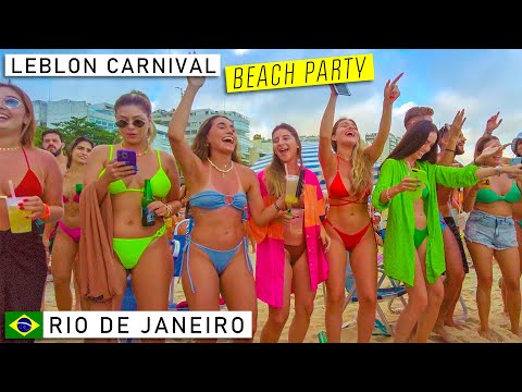 🇧🇷 Walking in the Rio de Janeiro Carnival — Leblon Beach Party: The best in the world! 【 4K 】 2022