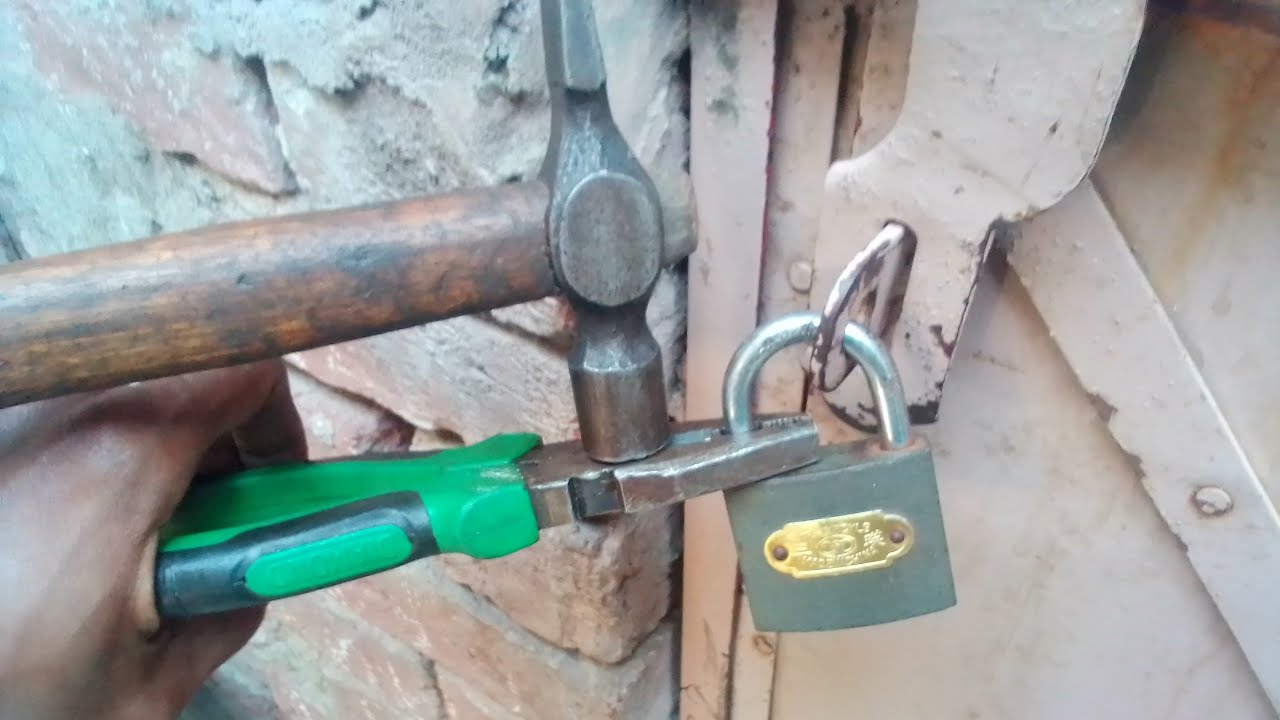 How to break lock with hammer - YouTube