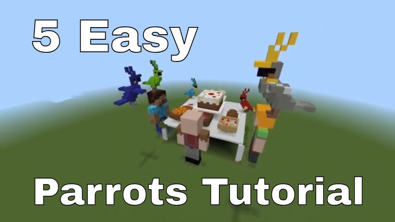 Red, Blue, Gray, Green, and Light Blue Parrots - 5th Day of Minecraft ...