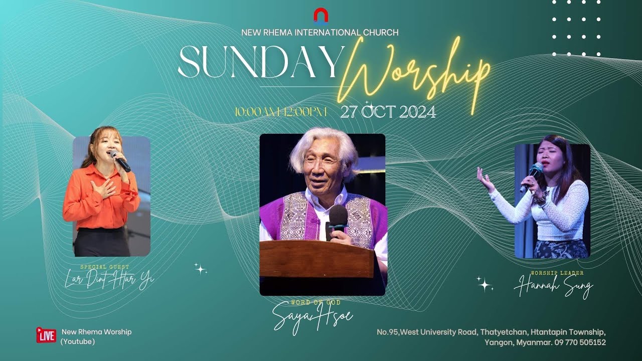 #NRiC#Sunday Worship Service With Sayar Hsoe( October 27 - 2024)Live - YouTube