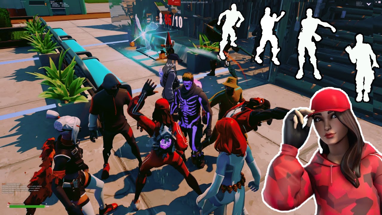 Ruby Skin Flexing OG Emotes in Party Royale - YouTube
