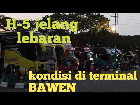 H-5 jelang lebaran... kondisi terminal bawen mulai ramai bus pemudik ...