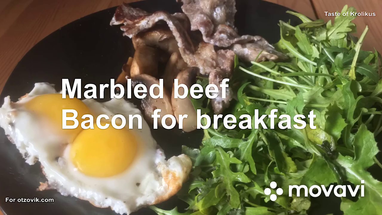 Marbled beef Bacon for breakfast - YouTube