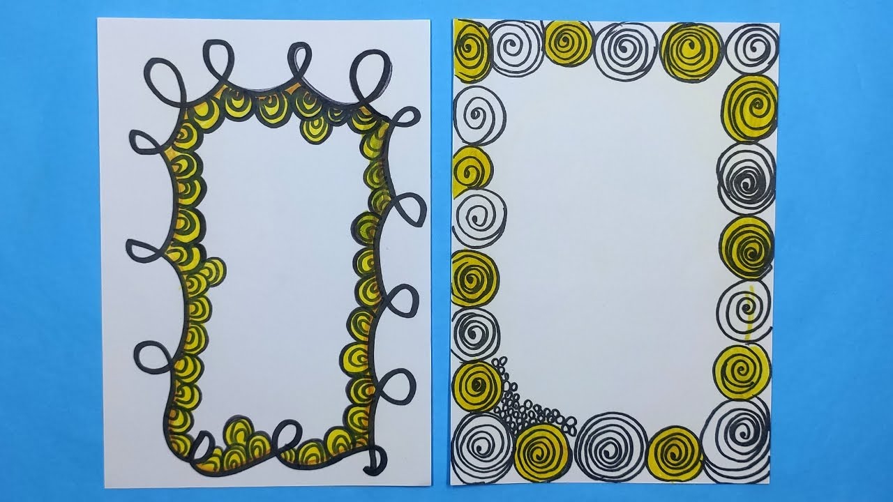 Different two nakshi kantha border line design drawing | Border Designs ...