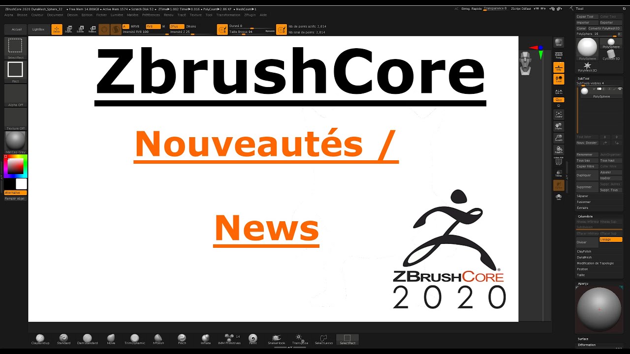 ZbrushCore - 11 - Nouveautés 2020 / News 2020 - YouTube