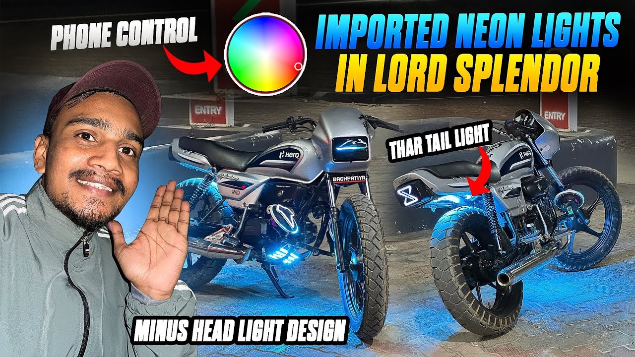 Splendor pr Imported Neon Light se Roots pr Design Banwa Deya 😍| RGB ...