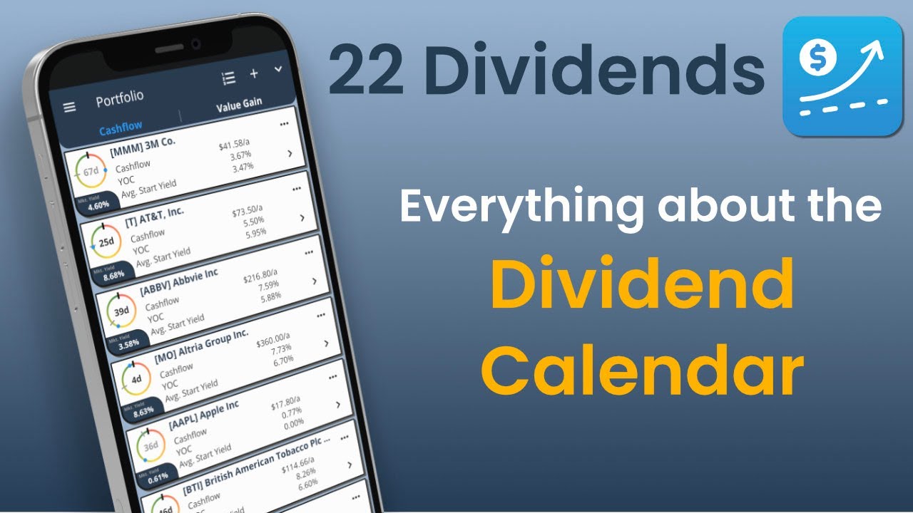 The Dividend Calendar | Dividend Tracker 22 Dividends - YouTube
