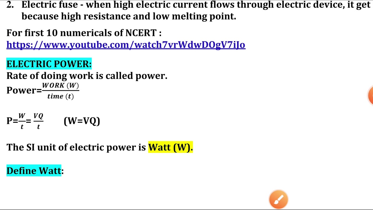 Class 10 ch 12 Electric Power - YouTube