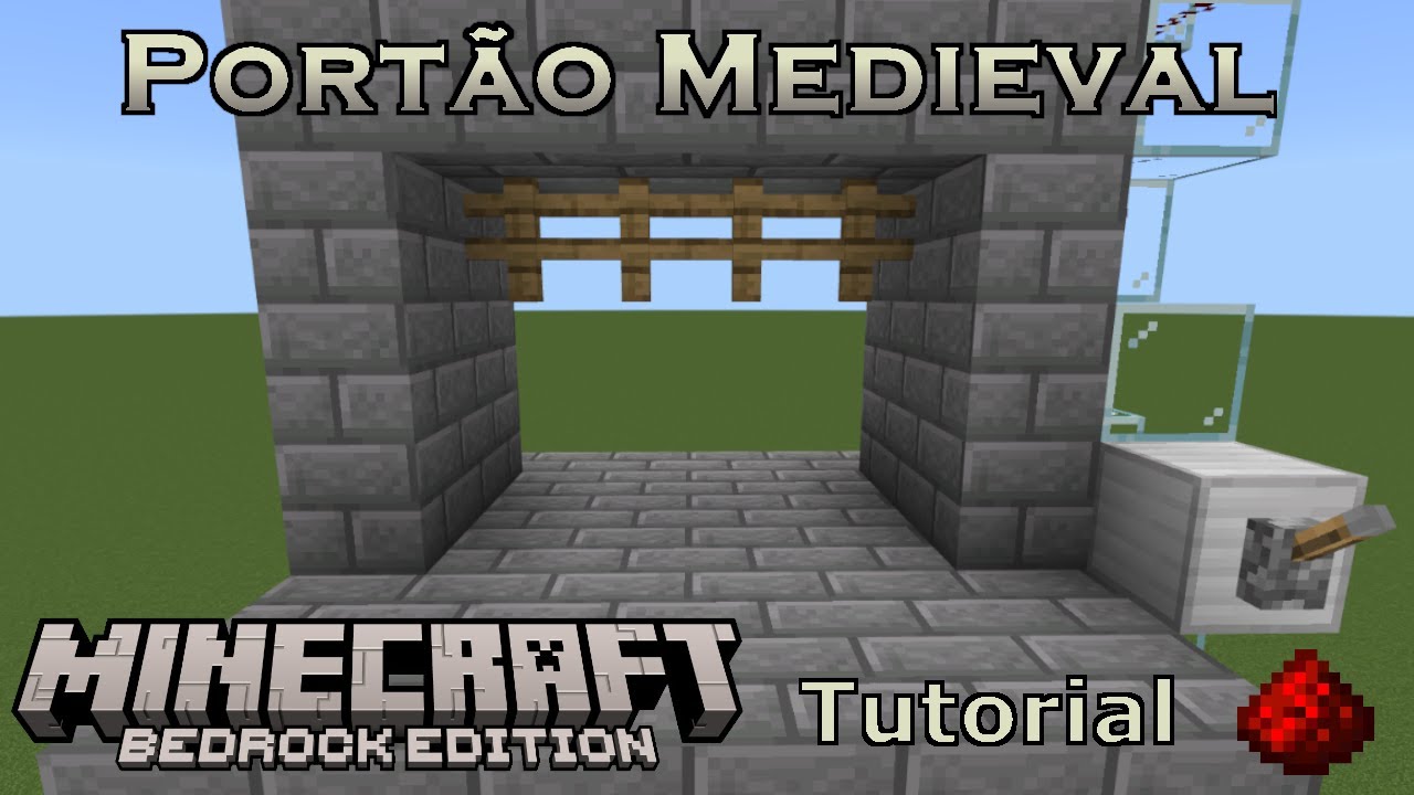 Tutorial Portão medieval no minecraft! (MCBE) - YouTube