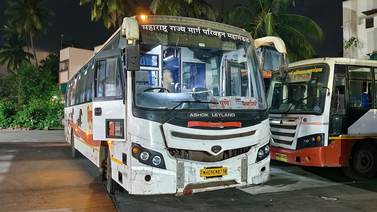 Pune To Ratnagiri Bus Journey Via Chiplun In MSRTC Shivshahi AC Seater ...