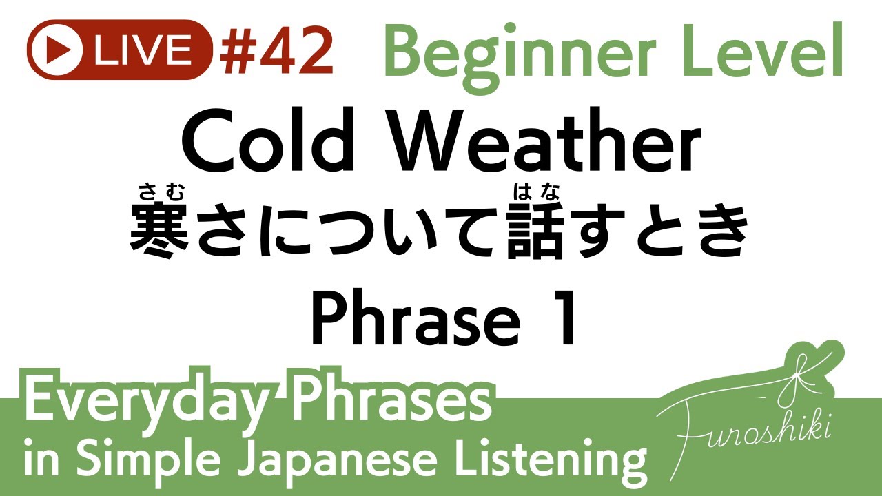 【Phrase 1】Cold Weather 寒さについて話すとき | Everyday Phrases in Simple Japanese ...