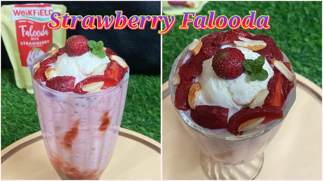 STRAWBERRY FALOODA | How To Make Strawberry Falooda | - YouTube