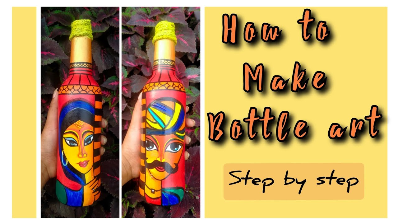 how to draw Bottle Art step by step //waterproof Bottle Art ️ - YouTube