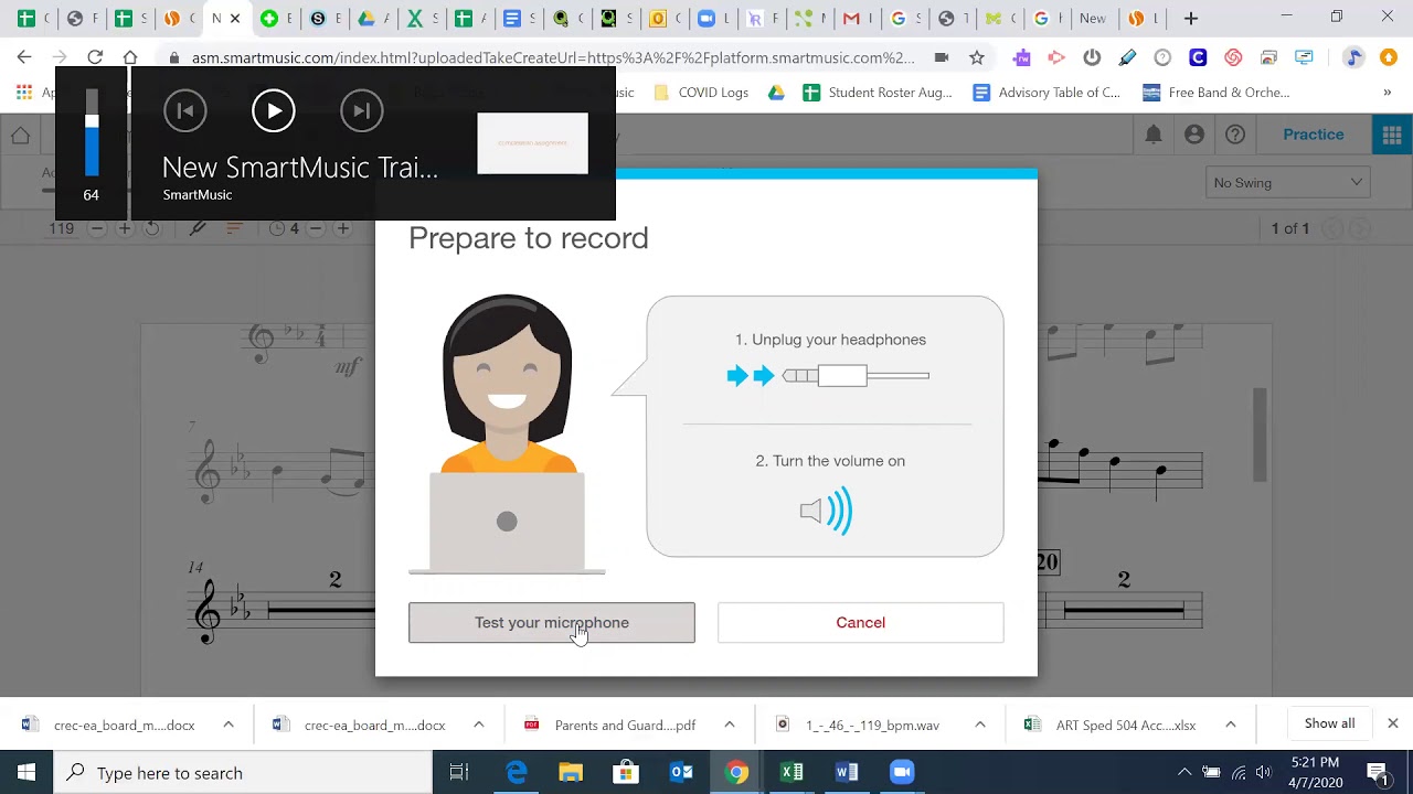 Recording an Assignment in Smart Music - YouTube