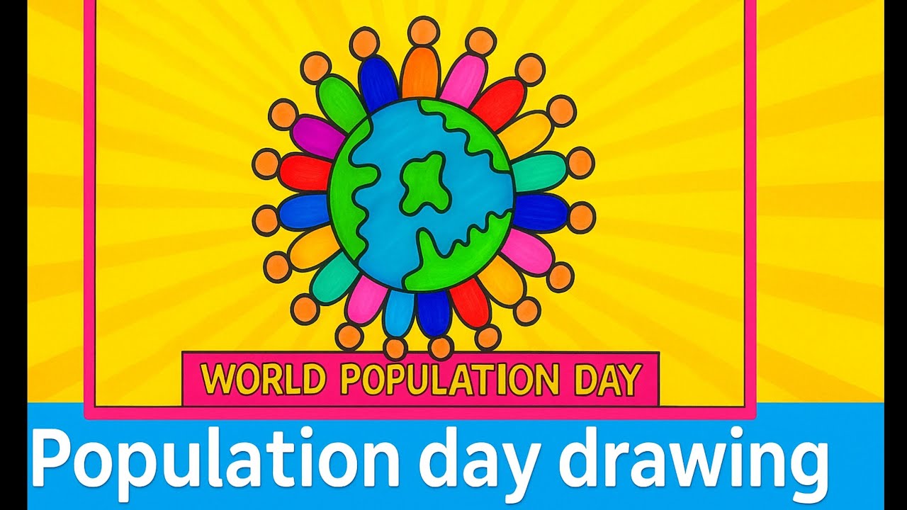 World Population Day Poster/World Population Day Drawing/How to Draw ...