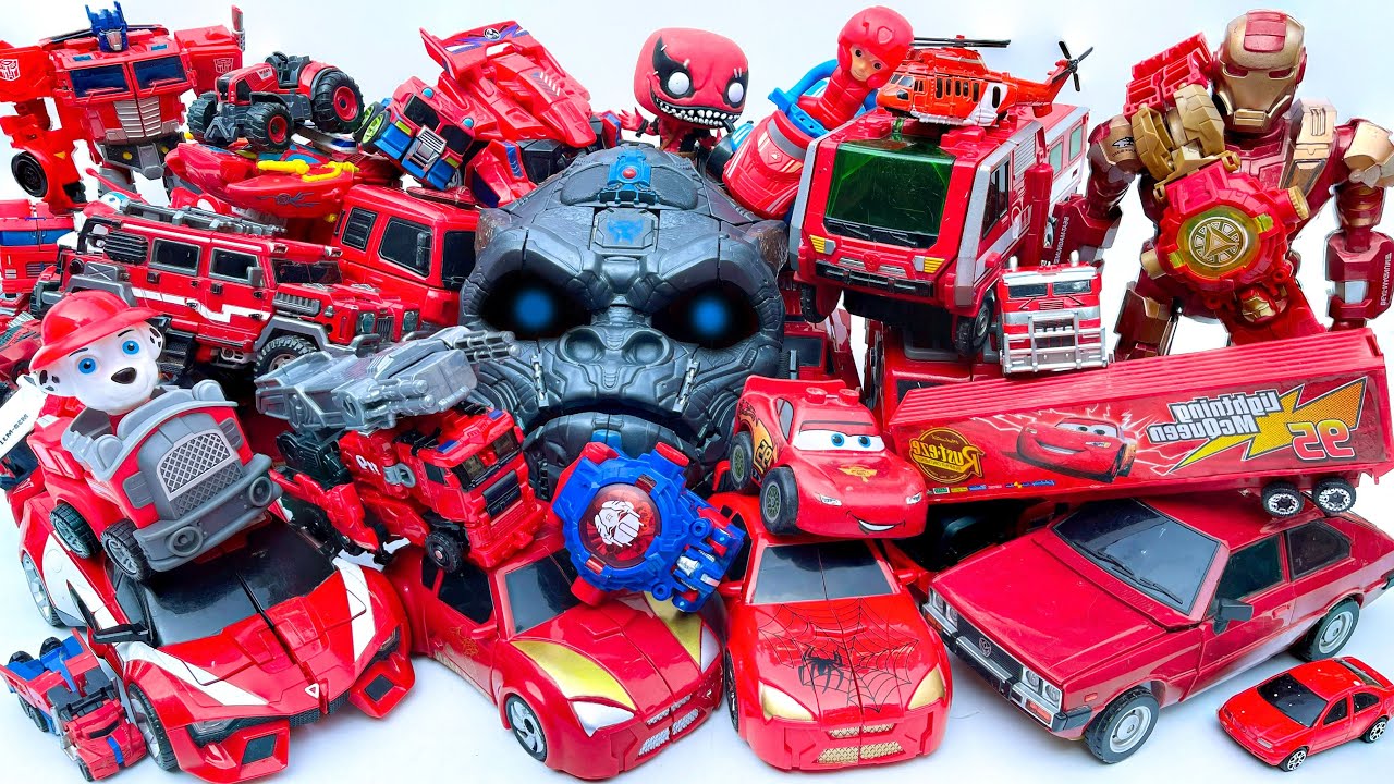 Full Robot Nemesis Red Car Transformers JCB Toy: MC Queen, Ironman ...