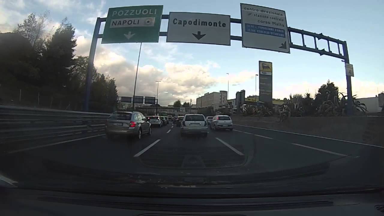 Driving Naples Italy 8 A.M. Traffic Jam Tangenziale - YouTube