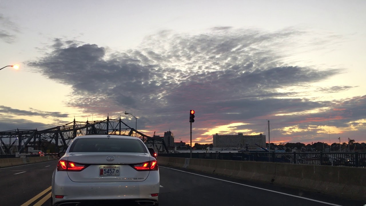 Sunset at the New Bedford - Fairhaven bridge - YouTube