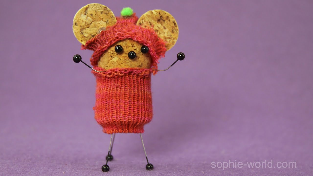 How to Make a Female Champagne Cork Mouse | Sophie's World - YouTube