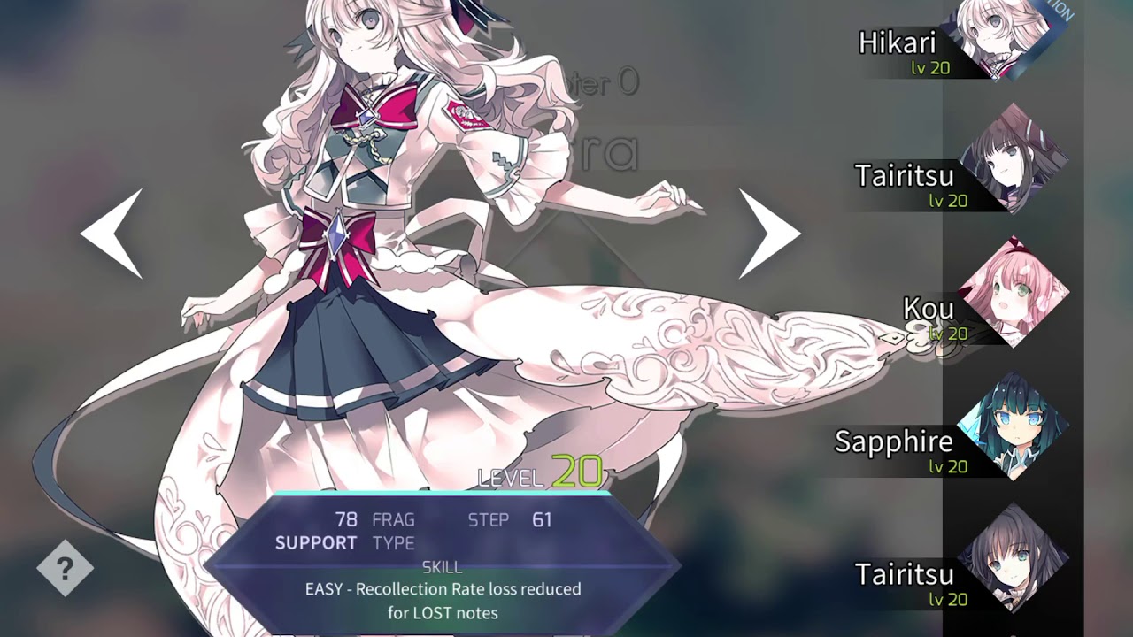 【Arcaea】 All Partners Level 20 Stats (2019.01.01) - YouTube